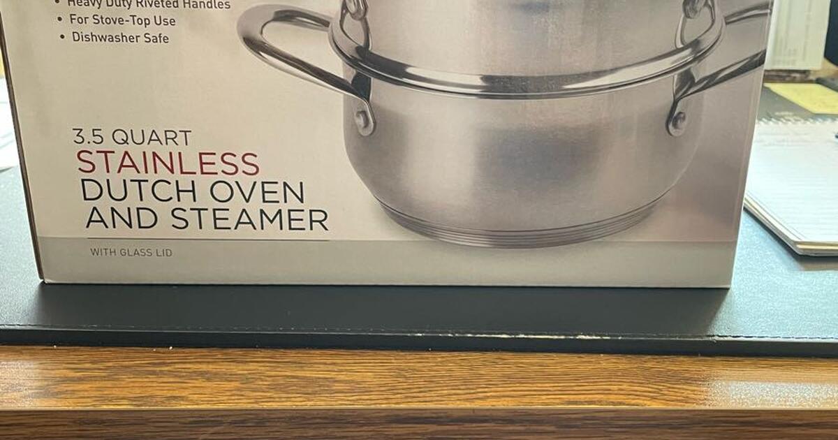 3.5 quart, stainless Dutch oven and steamer. for $10 in Plymouth, MI | For Sale & Free — Nextdoor