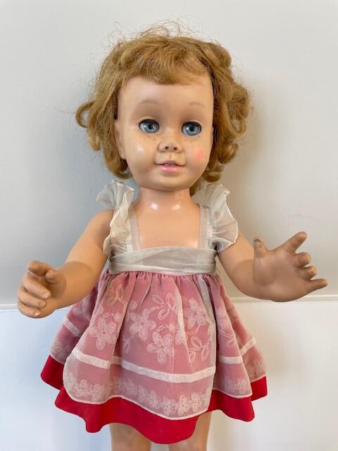 1957 Mattel Chatty Cathy Talking Doll Original Red Dress Outfit for $95 ...