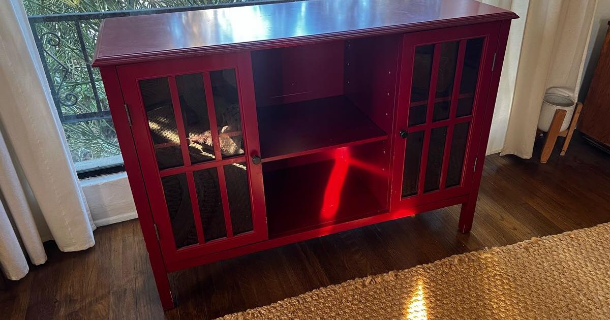 Two-Door Red Cabinet / TV Console in Los Angeles, CA | For Sale & Free ...