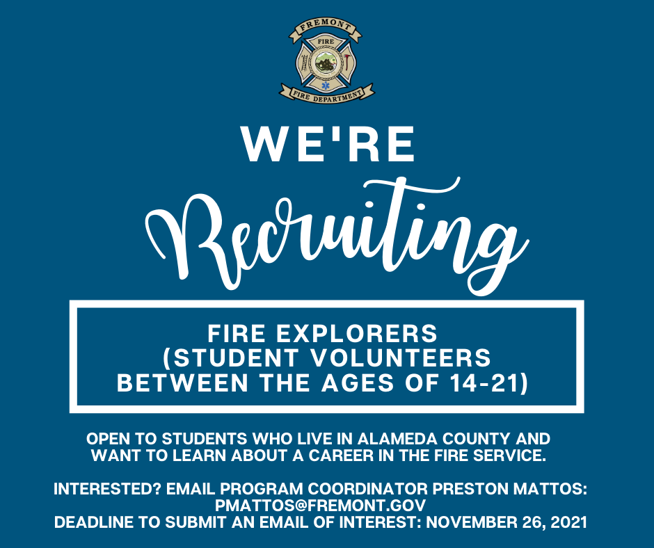 We're Recruiting Fire Explorers (Student Volunteers Between the Ages of ...