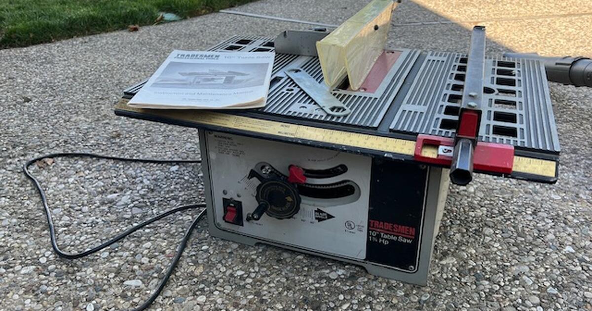 Tradesmen 10" table saw. Missing bolt for safety guard which is ...
