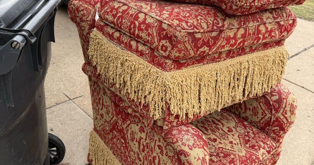 Vintage Red Patterned Armchair for Free in Allen, TX | For Sale & Free ...