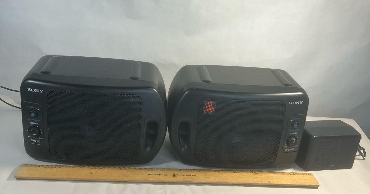 Sony Model SRS-67 Powered Speakers with Power Supply and All Cables ...