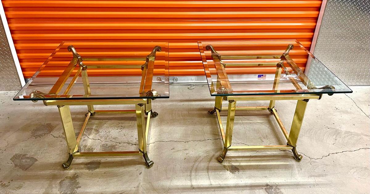A Pair Of Glass Top Brass End Tables for $220 in Belmont, MA | For Sale ...
