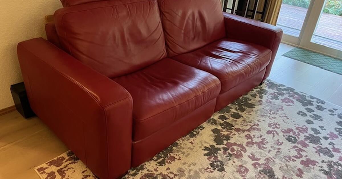 Red Natuzzi Leather Reclining Sofa for Free in Shoreline, WA | For Sale ...