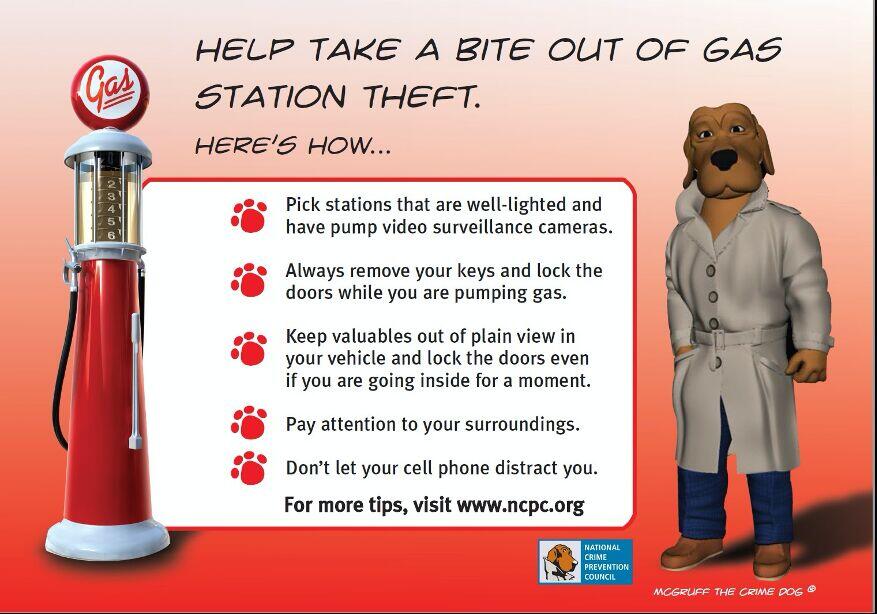 Crime Prevention Month Tips from McGruff ... Gas Station Safety ...
