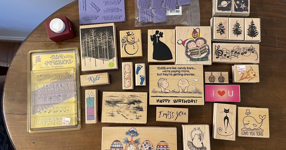 Wooden Block Stamps for Card Making & Scrapbooking for $10 in North ...