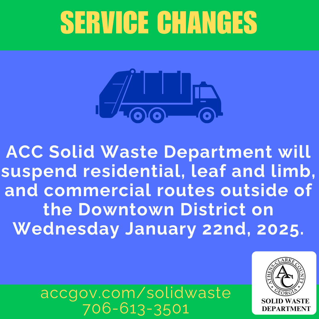 Due to ice in neighbors and shaded areas ACC Solid Waste Department ...