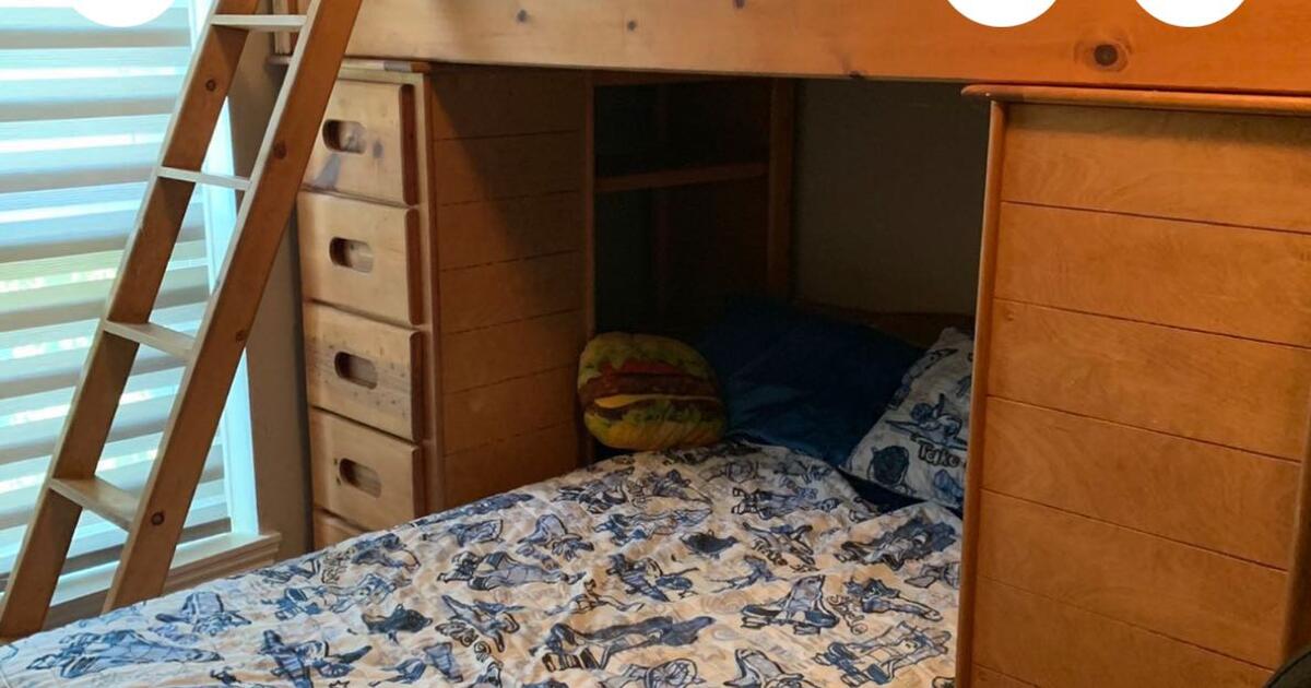 Wooden bunk bed with desk and drawers for $260 in Houston, TX | For ...