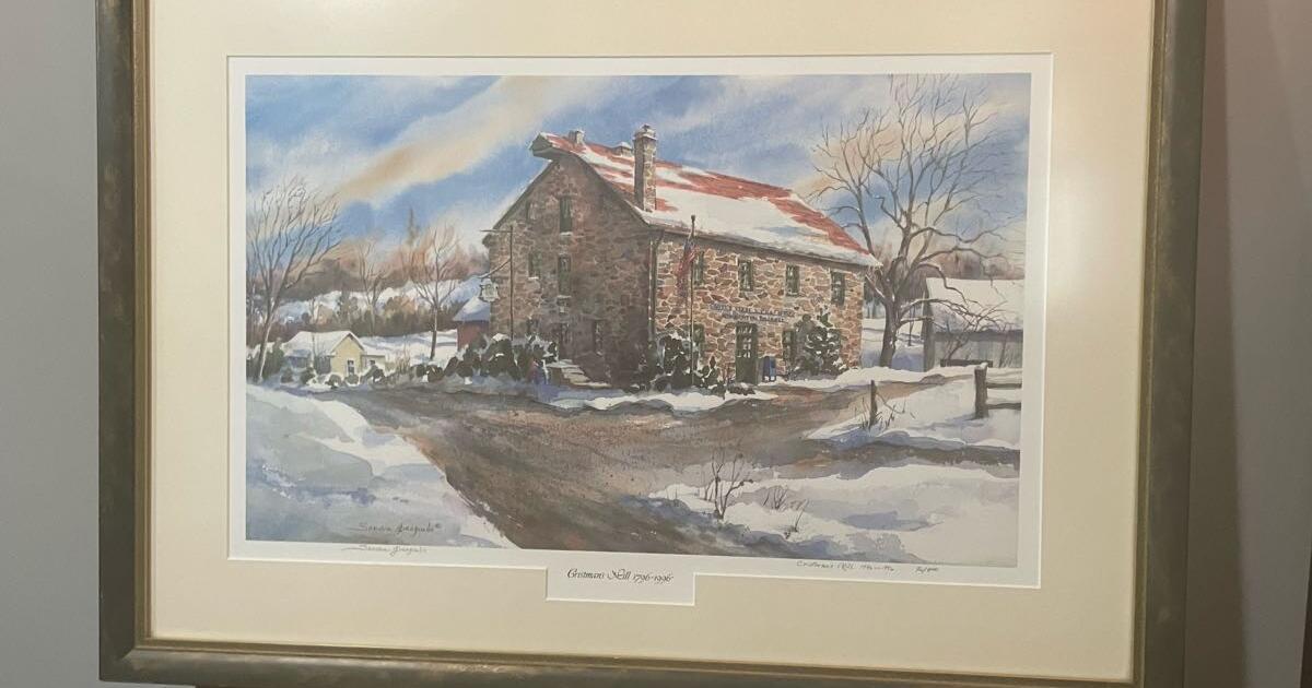 Sandra Giangiulio 'Christman's Mill Watercolor Lithograph Signed ...
