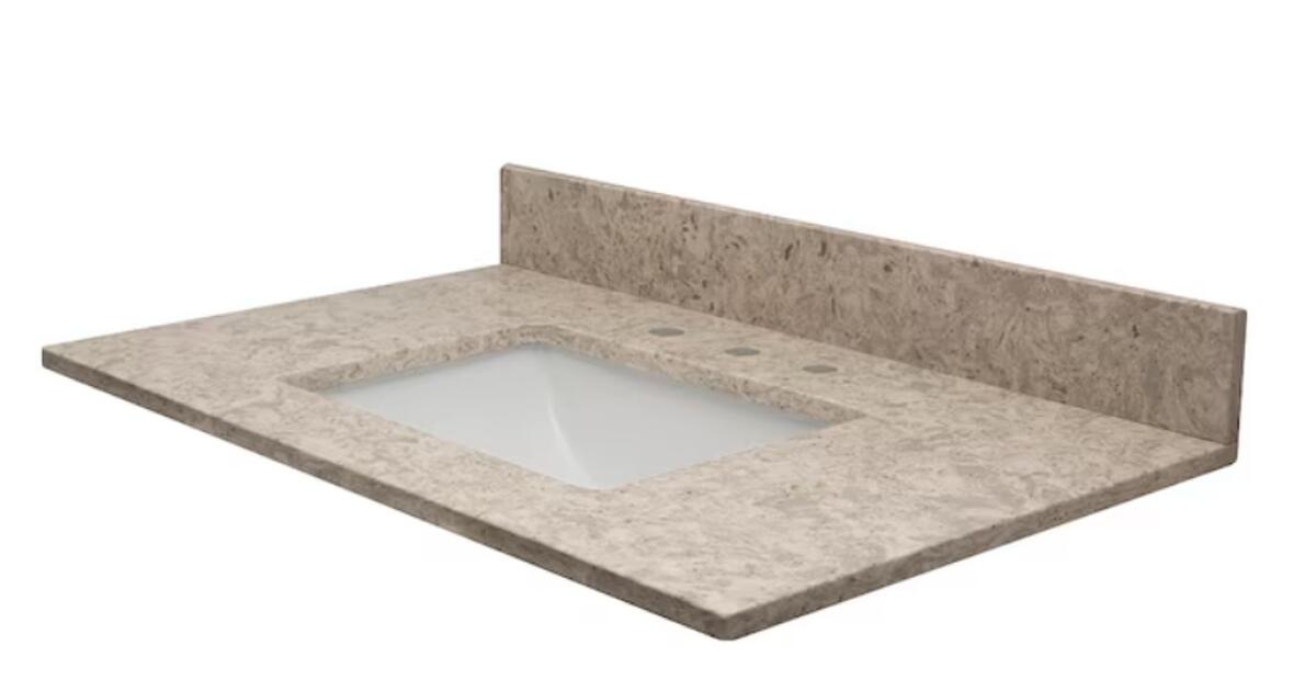 New MarCraft Vista 37-in x 22-in Polished Orion Quartz Bathroom Vanity ...