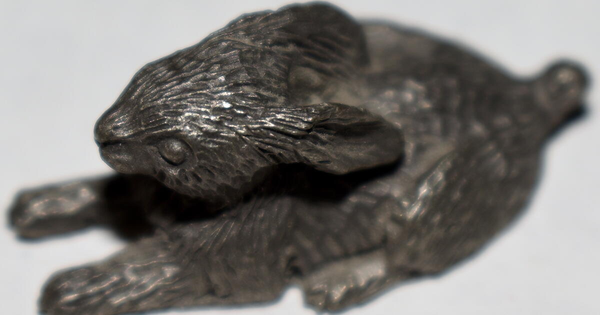 WILSON Hudson Pewter Rabbit Reclining Bunny USA 1.5"W Hare for $10 in ...