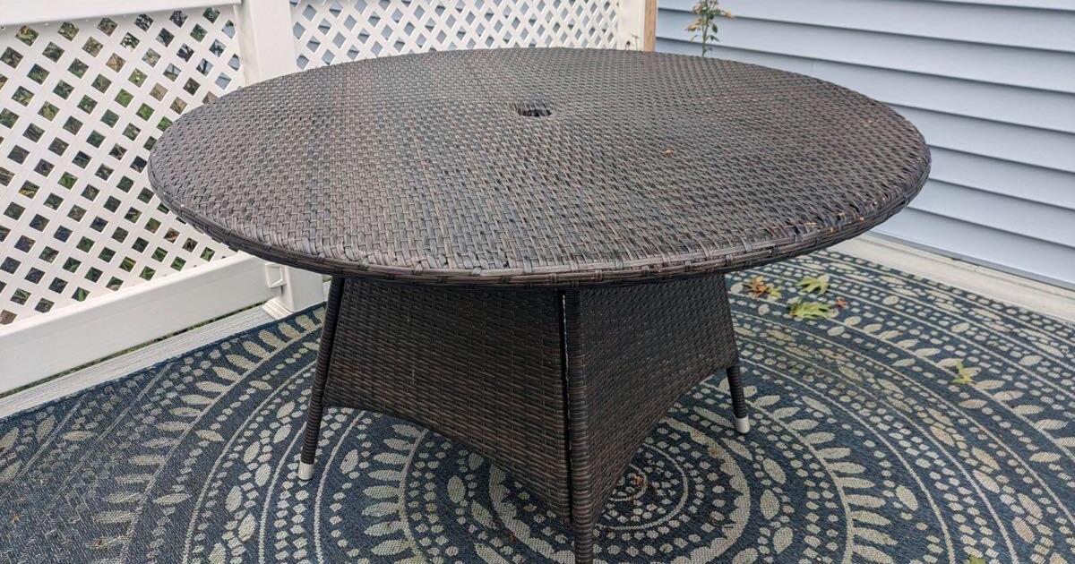 Round Wicker Patio Table for $50 in Warwick, RI | For Sale & Free ...