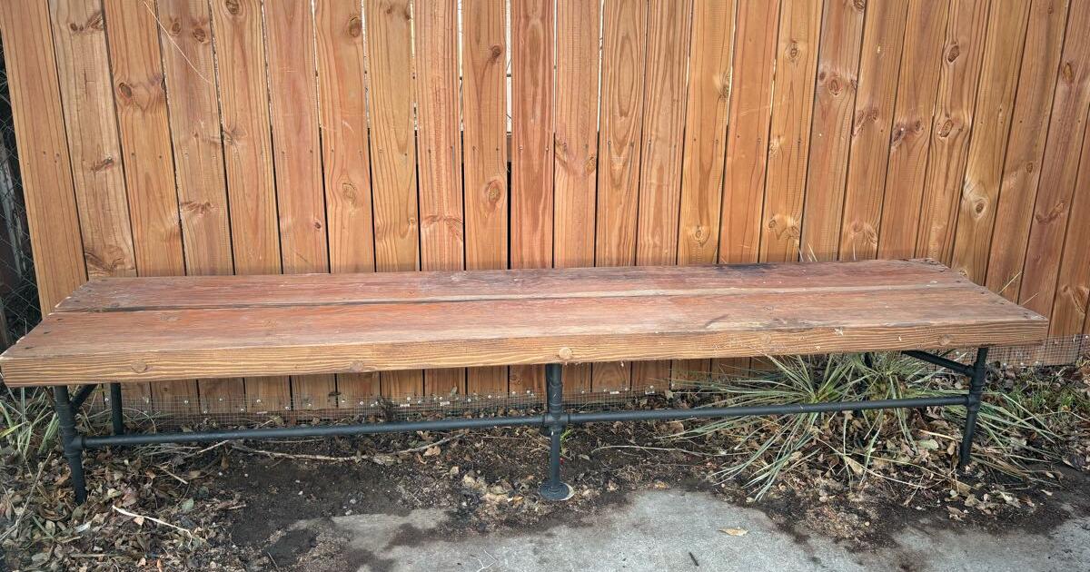 Free, oak & black pipe bench for Free in Denver, CO | For Sale & Free ...