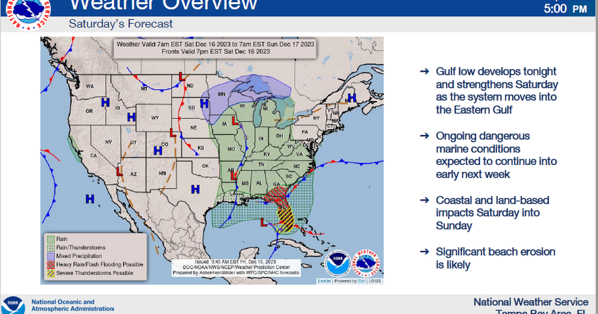 🌊🚨 Weather Alert: Latest from NWS Tampa on the developing low system ...