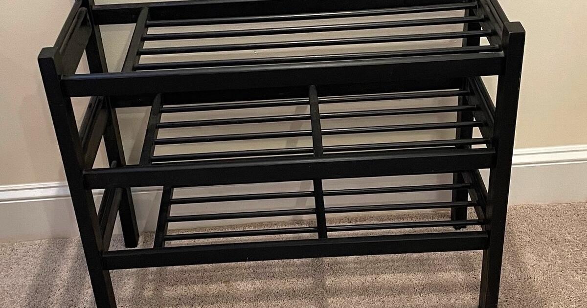Black Wood Shoe Storage Rack for $10 in Bethesda, MD | For Sale & Free ...