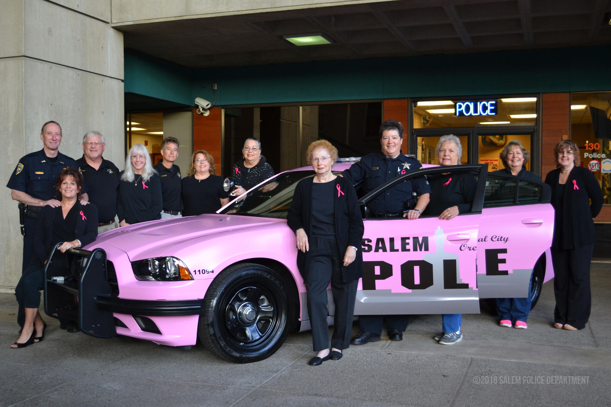 Pink police patrol vehicle unveiled for October (Salem Police ...