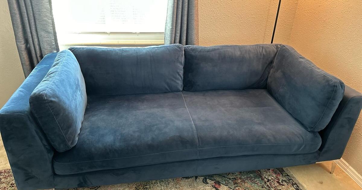 MCM Sofa- Royal Blue performance velvet for $400 in St. Petersburg, FL ...