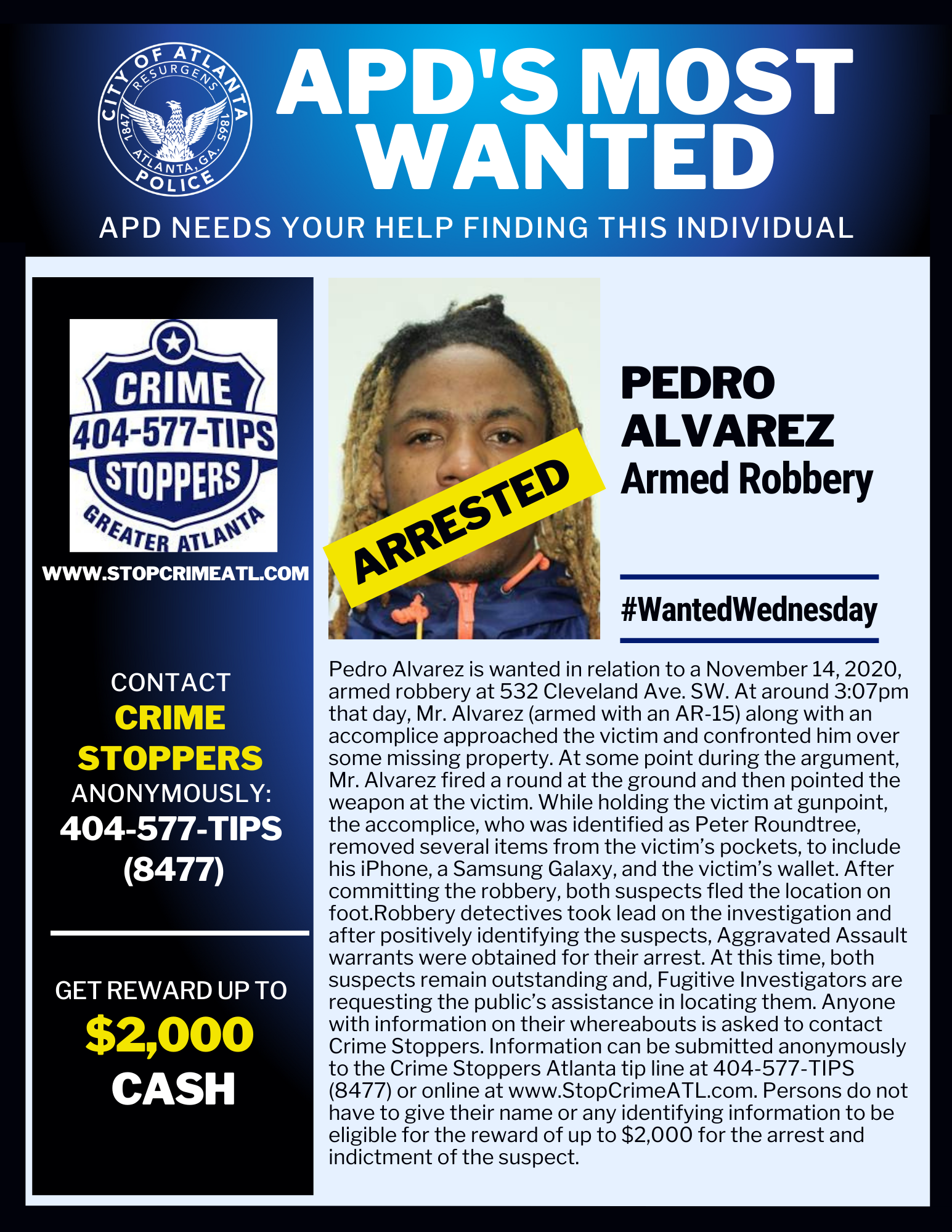 APD Arrests Pedro Alvarez from APD's Most Wanted List (Atlanta Police ...