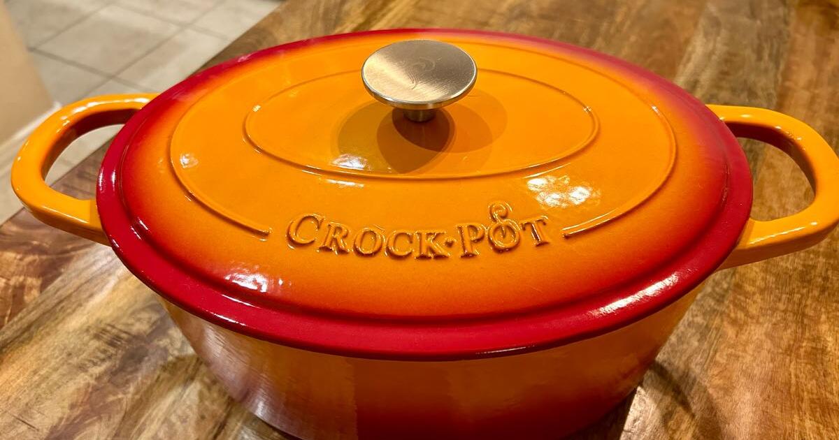 Artisan Oval Enameled Sunset Orange Dutch oven by Crock Pot for $35 in ...