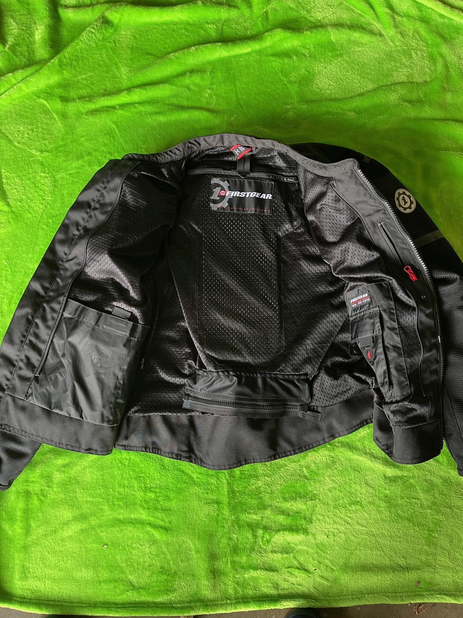 Firstgear Jacket Adult M Black Motorcycle Hypertex Padded Elbows for ...