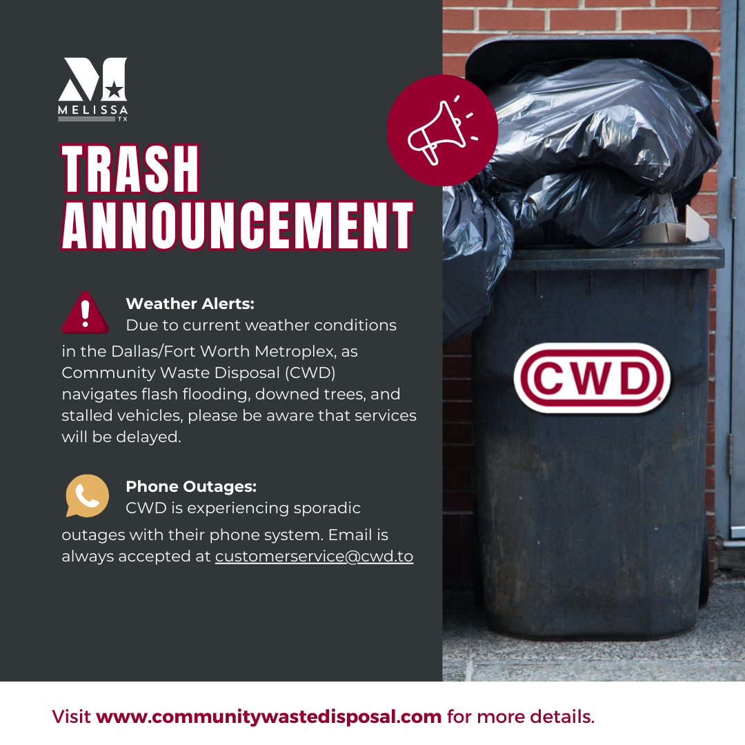 📢 Trash Announcement from Community Waste Disposal (CWD) (City of ...