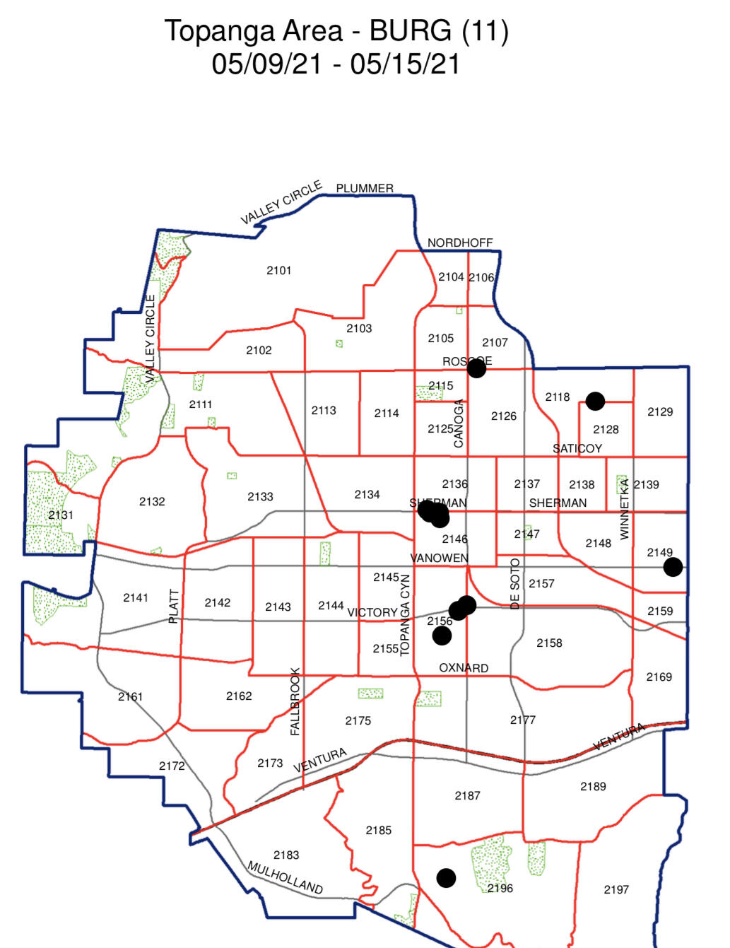 LAPD TOPANGA DIVISION WEEKLY CRIME MAPS (Los Angeles Police Department ...