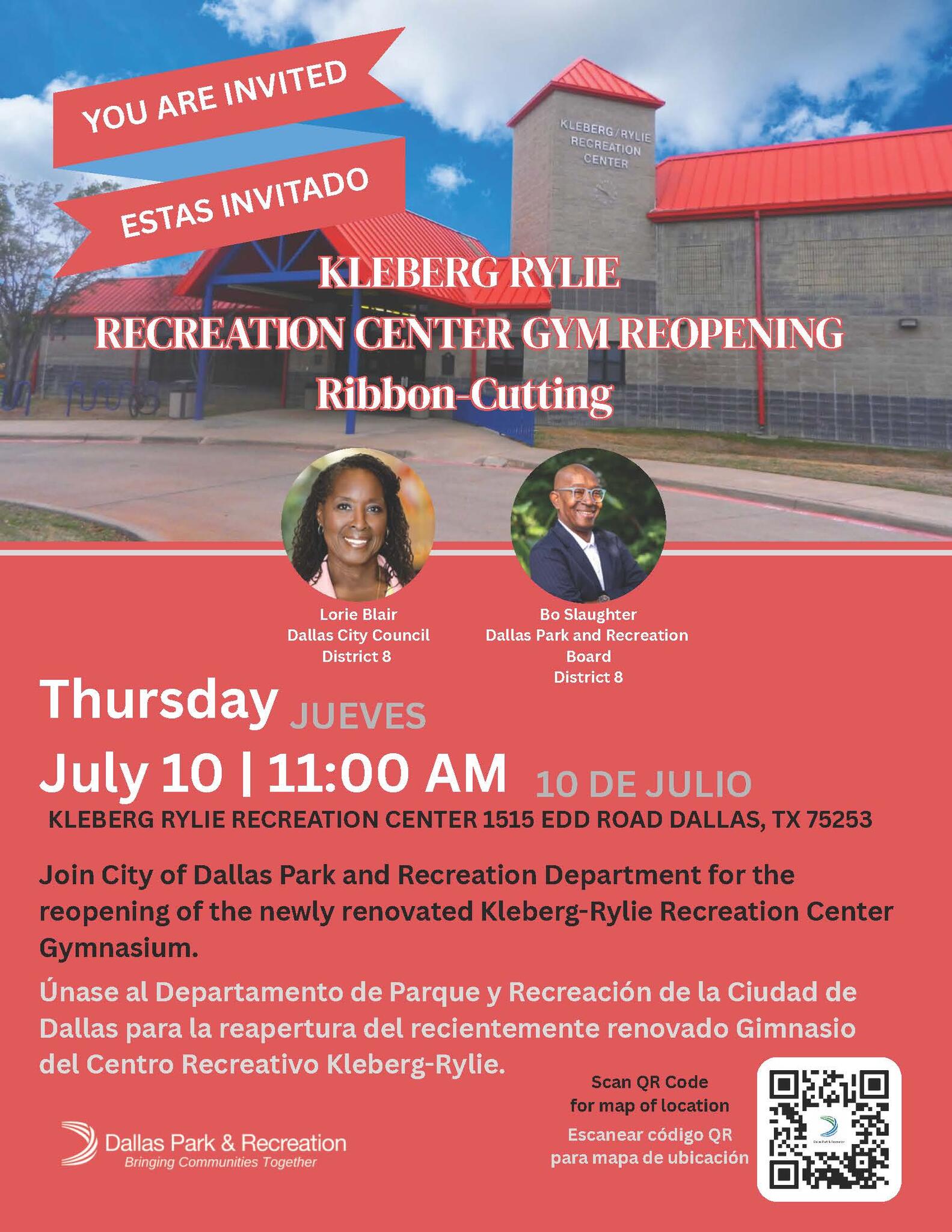🎉Join us for the re-opening of the newly renovated gym at Kleberg-Rylie ...