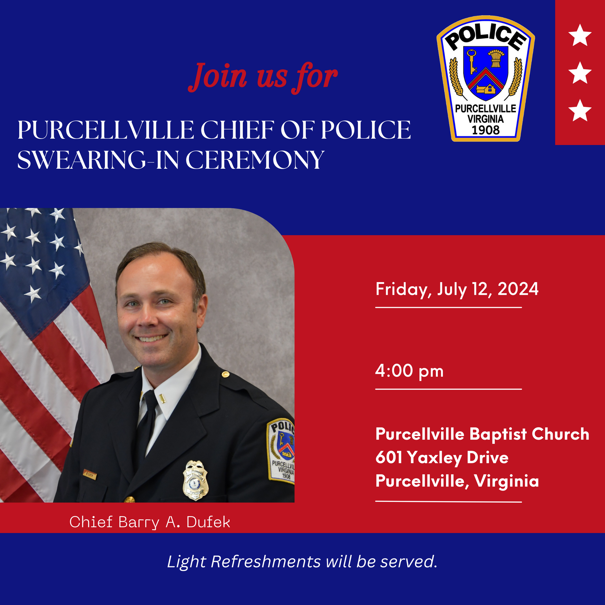 PURCELLVILLE TO HOST SWEARING-IN CEREMONY FOR NEW (Purcellville Police ...
