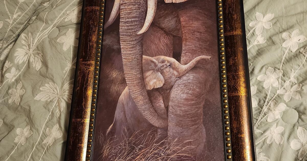 Framed Elephant Artwork for $50 in Homosassa, FL | For Sale & Free — Nextdoor