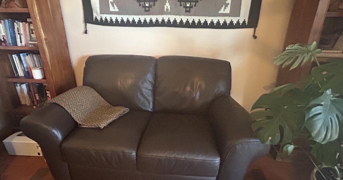 Natuzzi Chocolate Leather Loveseat for $200 in Santa Fe, NM | For Sale ...