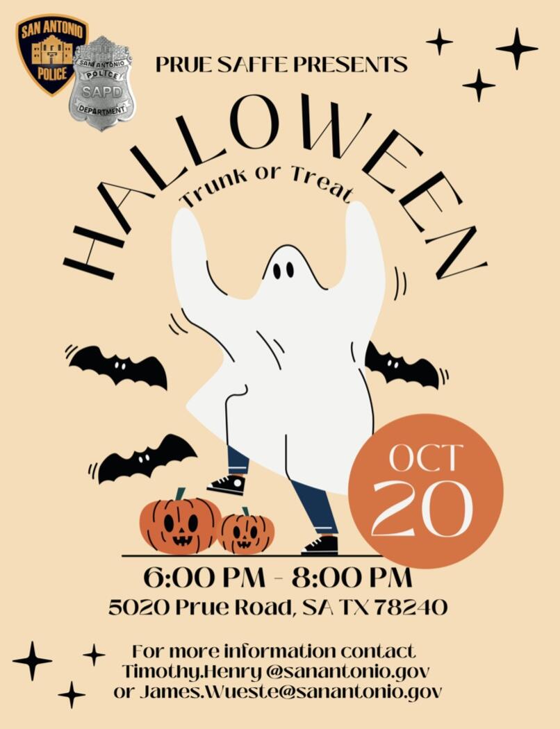 The Prue SAFFE Unit can’t wait to see all the trick or treaters tonight ...