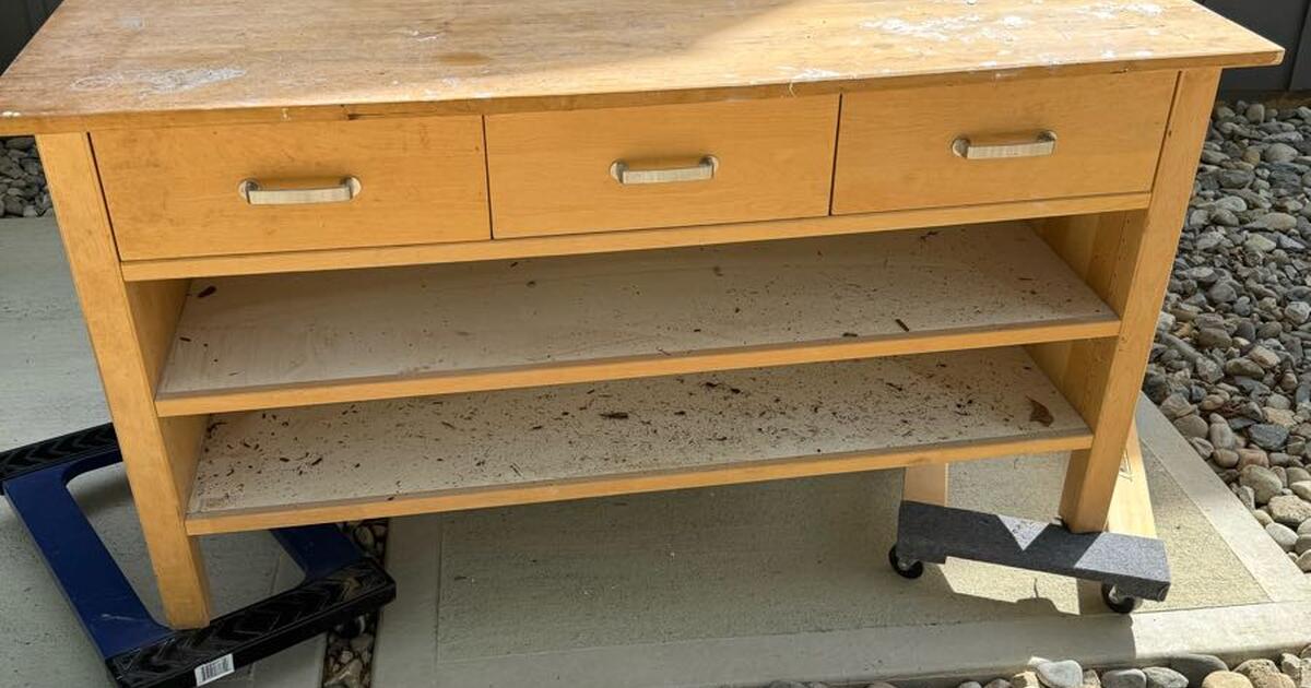 Free Wooden IKEA Workbench with Drawers for Free in Raleigh, NC | For ...