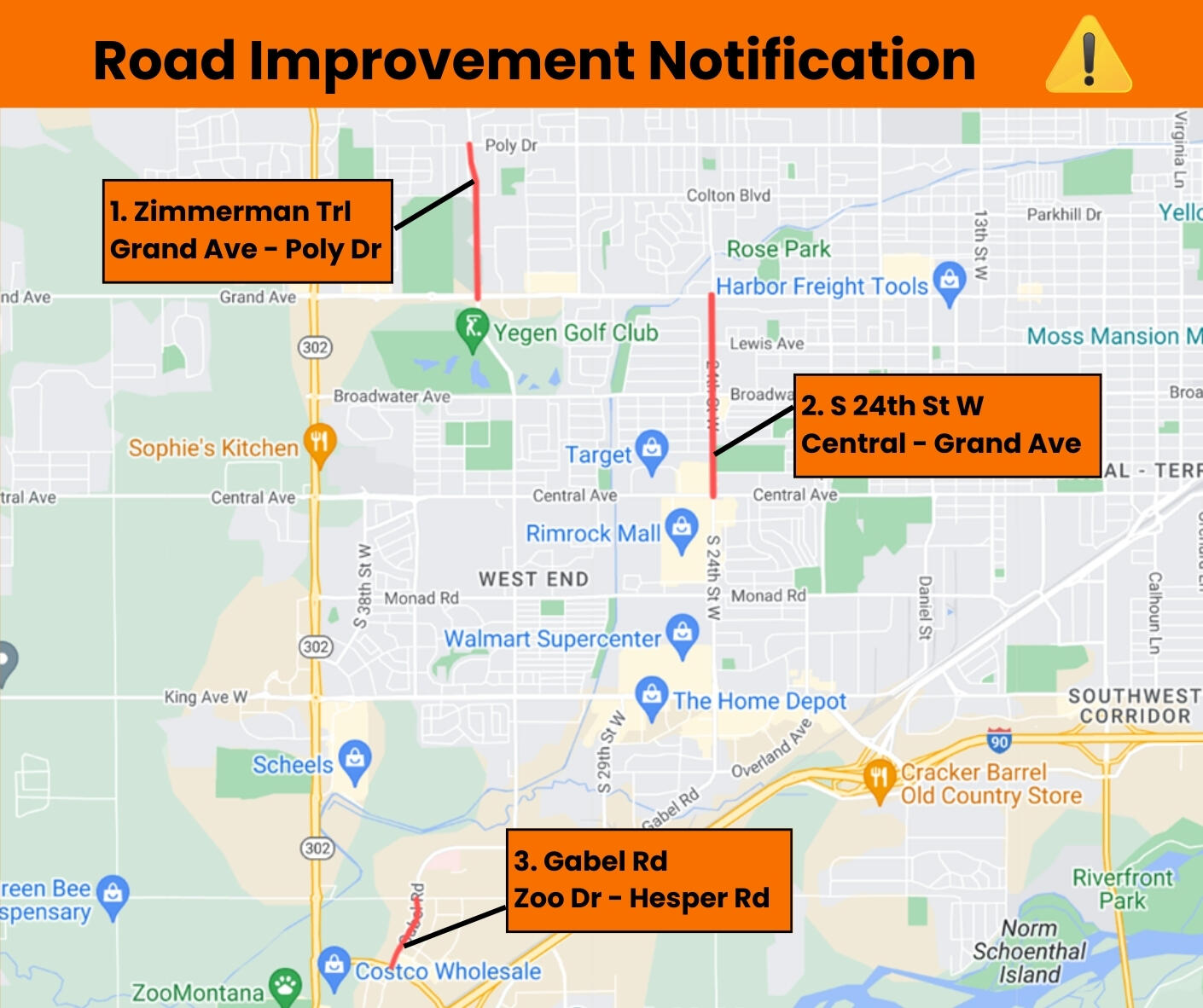 ⚠Traffic Alert – Milling & Paving to affect traffic at the following 3 ...