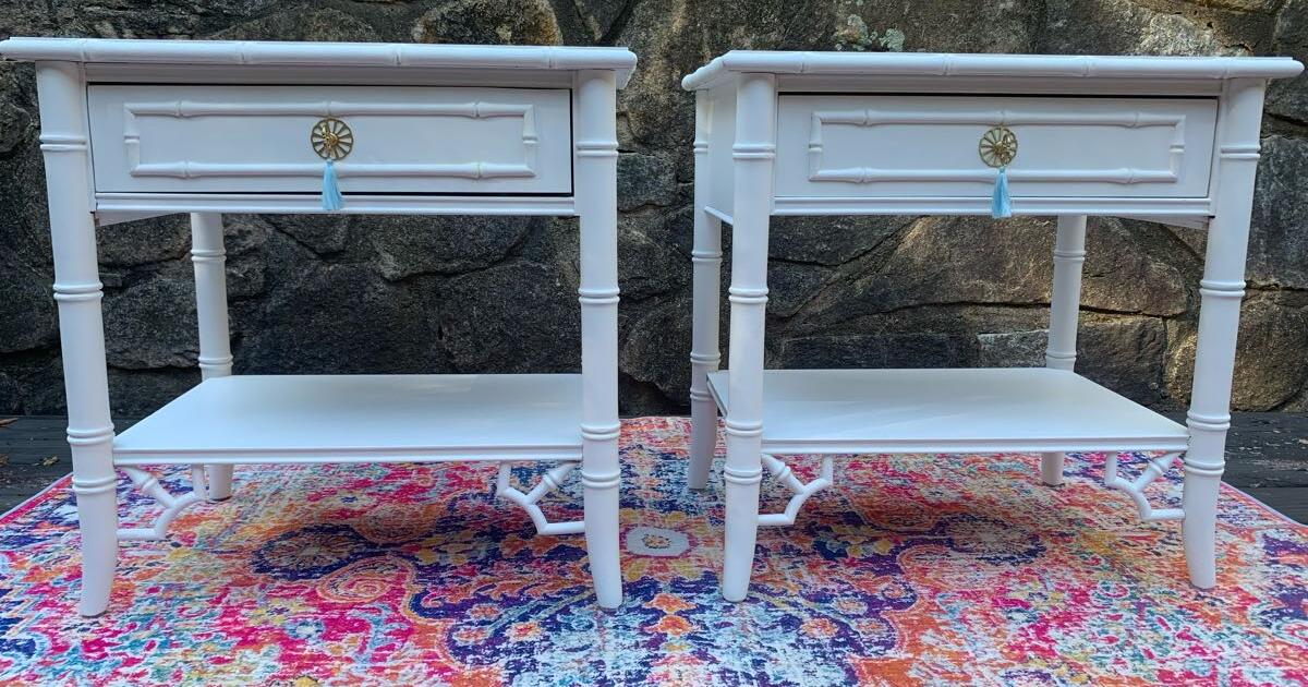 Thomasville Allegro Faux Bamboo Side Tables or Nightstands for $635 in ...