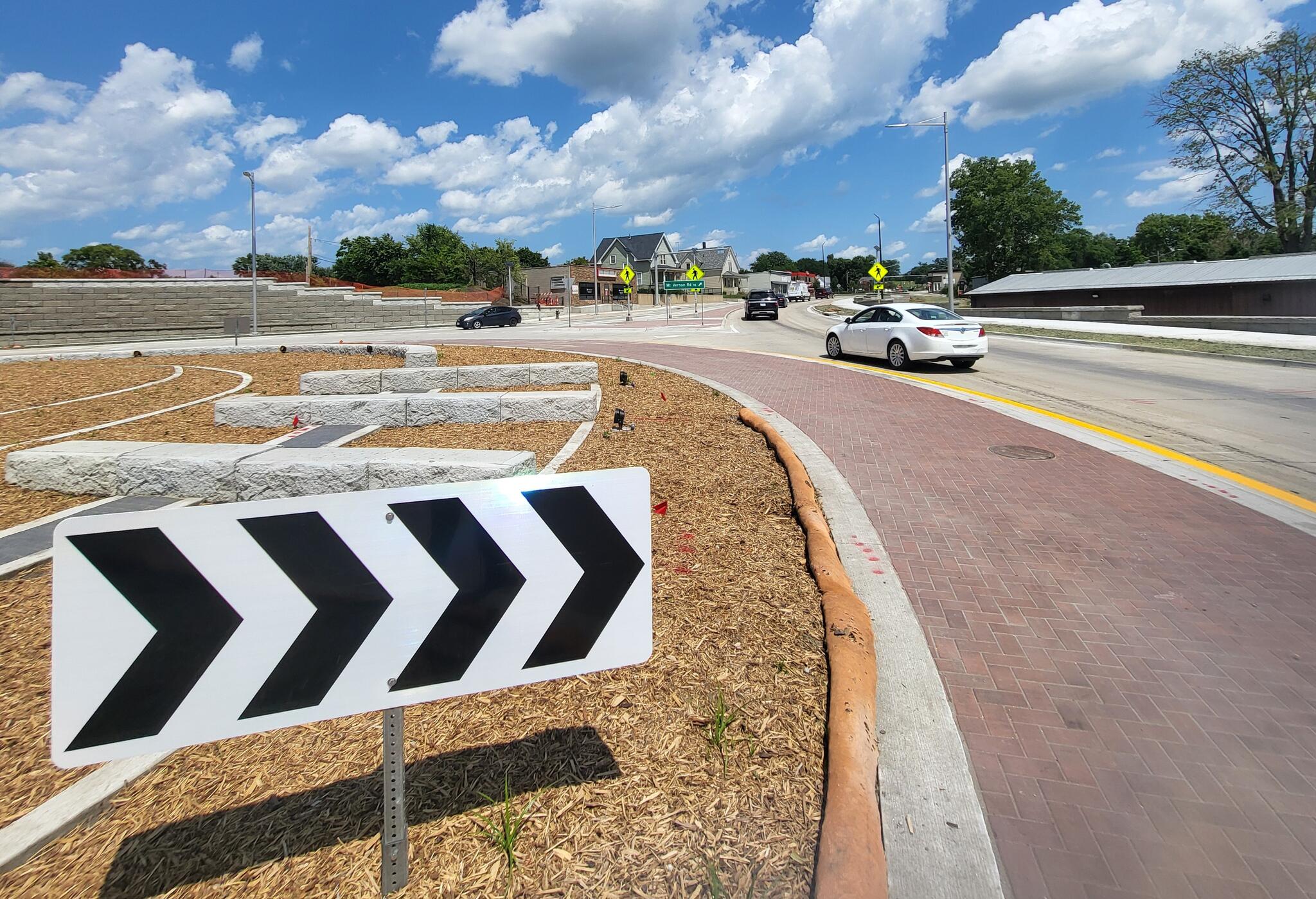 A new roundabout near Mercy Hospital, complete with new retaining walls ...