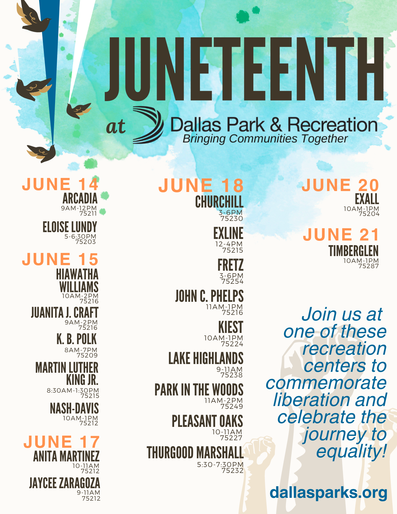 Join #DallasParks as we celebrate Juneteenth! (Dallas Park and ...