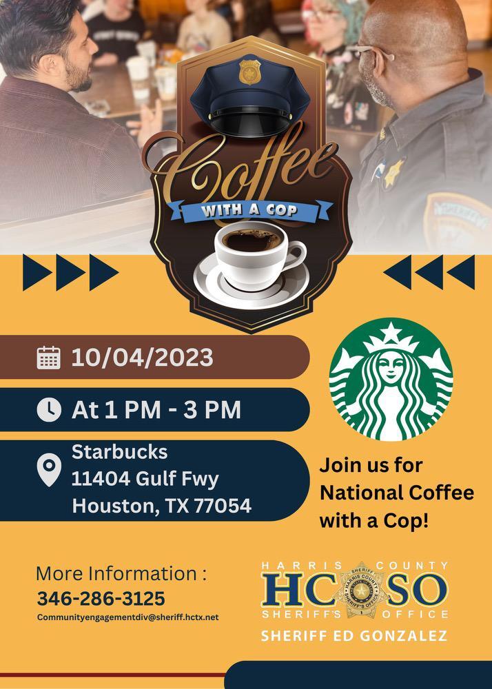 In honor of National Coffee with a Cop Day, Sheriff Ed Gonzalez and the ...
