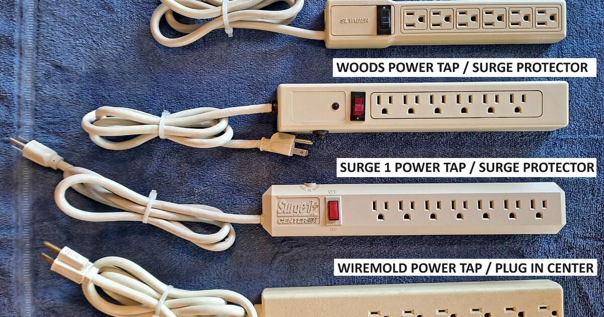 Lot of 4 Power Taps & Surge Protectors. Total of Electrical 25 Outlets ...