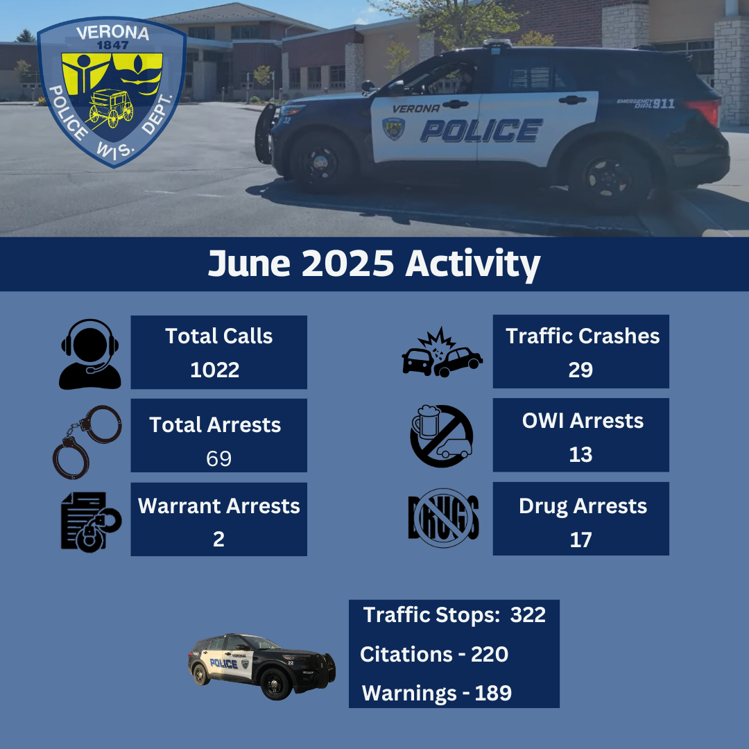 📊 June 2025 Snapshot 🚓 (Verona Police Department) — Nextdoor — Nextdoor