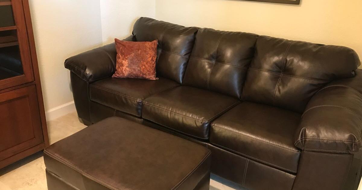 Ashley Furniture Leather Couch and Ottoman for $500 in Port St. Lucie ...