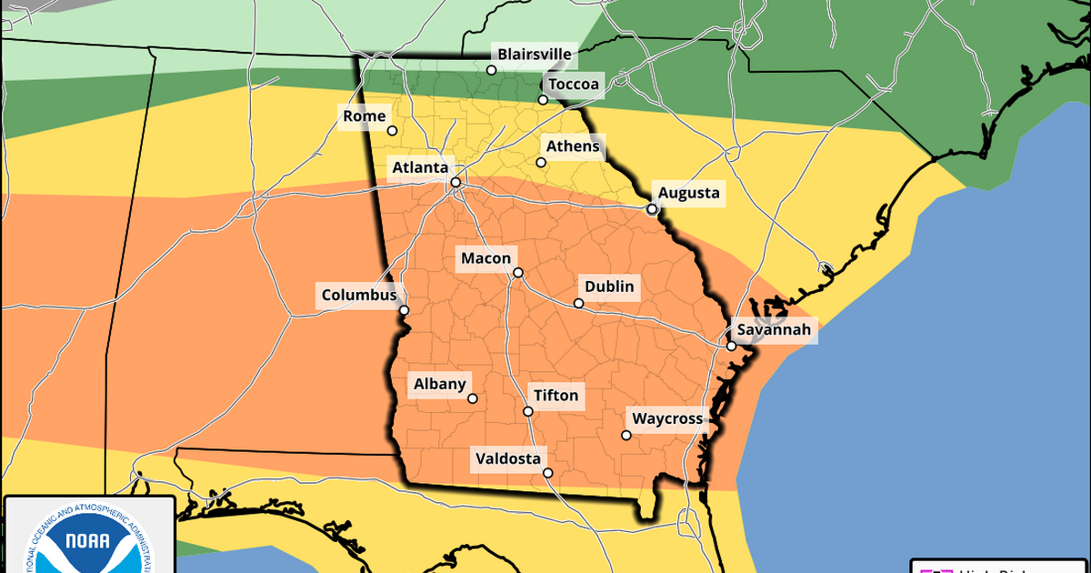 The National Weather Service forecasts showers and thunderstorms will ...