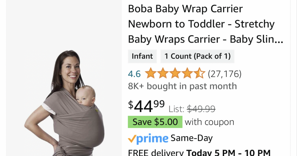 Boba Baby wrap carrier for $5 in Littleton, CO | For Sale & Free — Nextdoor