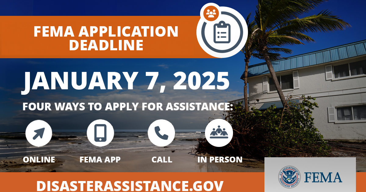 The deadline for Florida residents impacted by Hurricanes Helene and ...