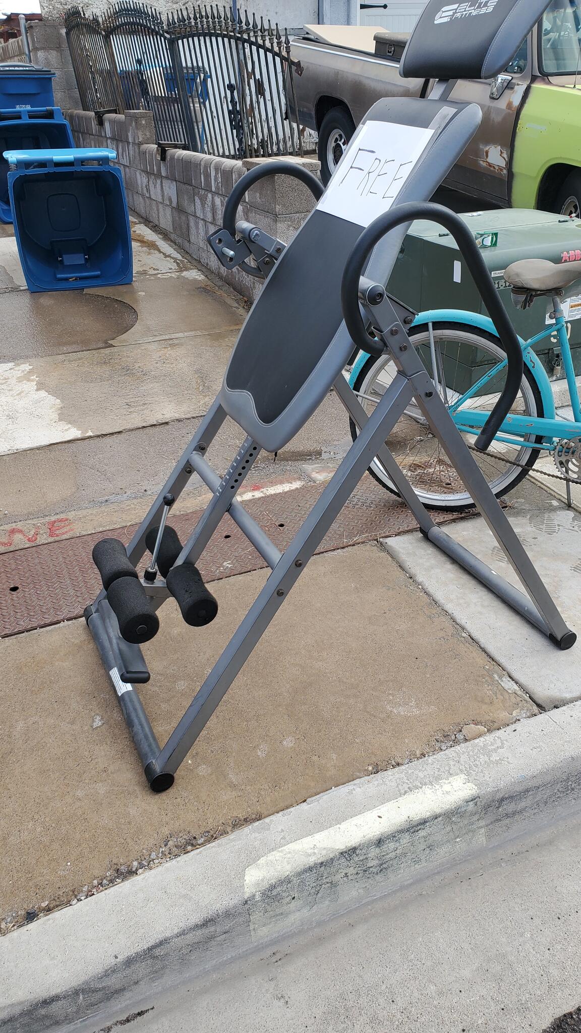 FREE- On Curb. UPDATE. Only Inversion table available. Vintage bike ...