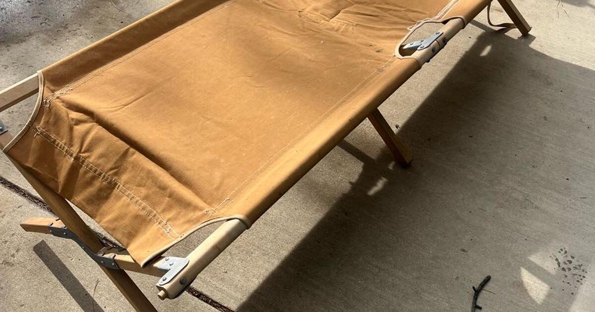 Folding Canvas Cot - camping missing end pieces for Free in Indian ...