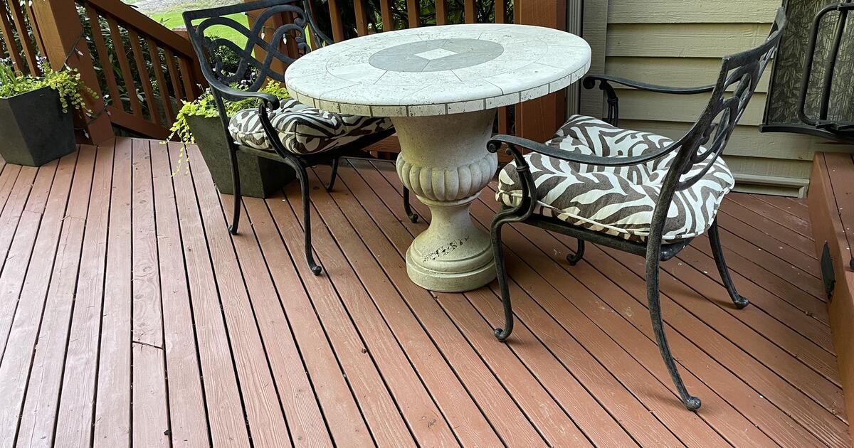 Mosaic Stone Table with 2 Chairs for $300 in Redmond, WA | For Sale ...