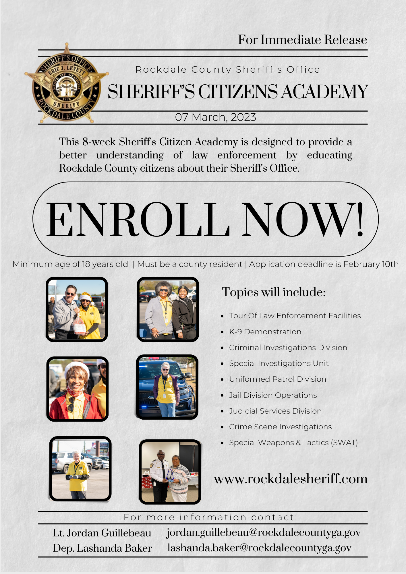 The Rockdale County Sheriff’s Office is excited to announce the ...