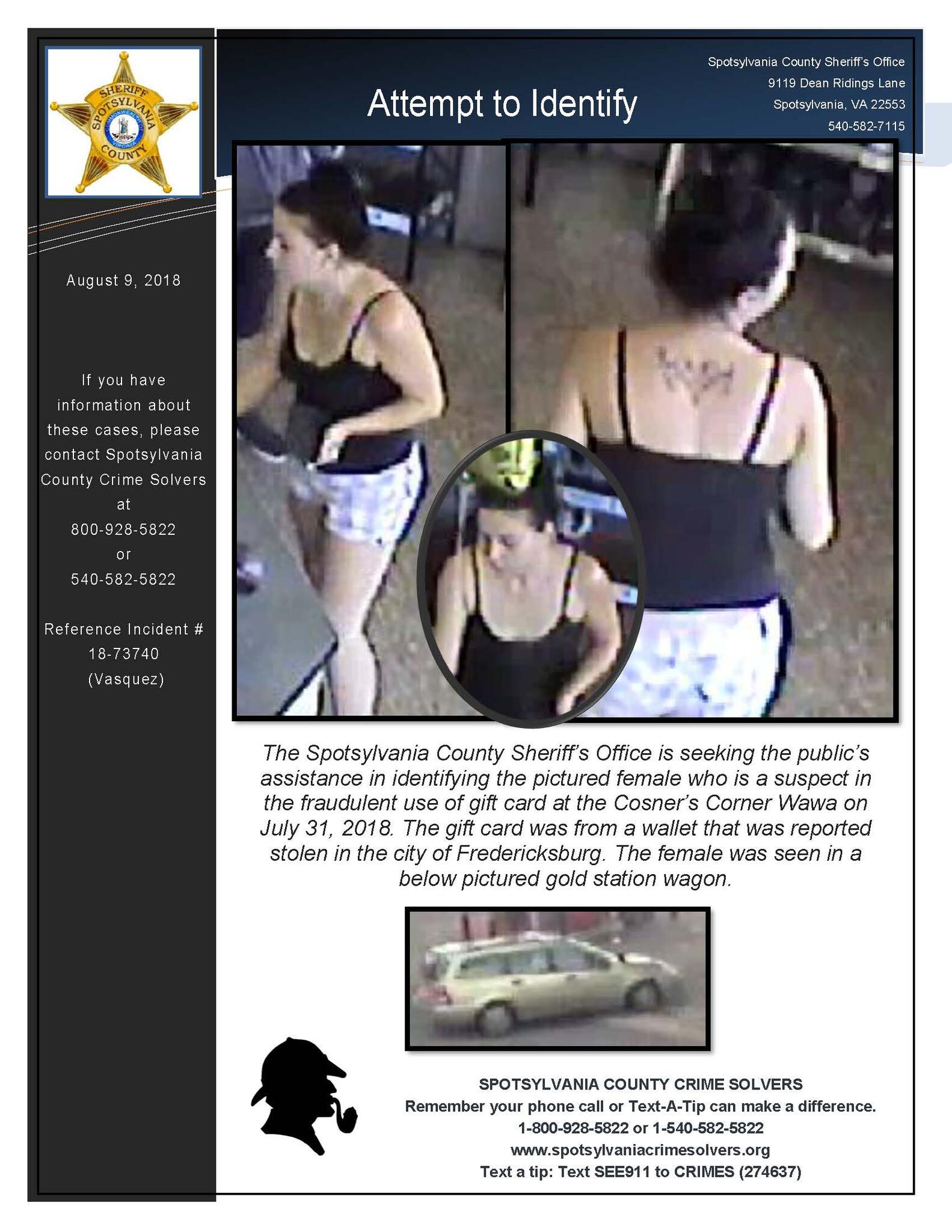  SUBJECT IDENTIFIED Solvers 18 73740 Wawa GC Fraud 