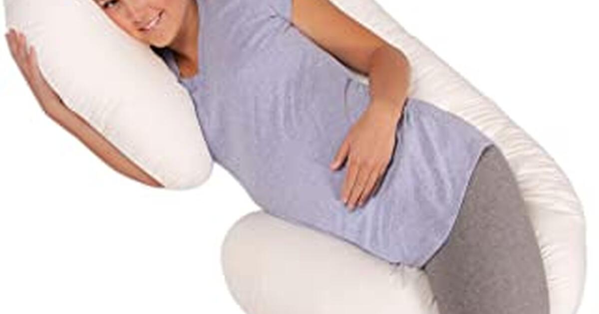 Leachco Snoogle Original Maternity/Pregnancy Total Body Pillow, Ivory ...